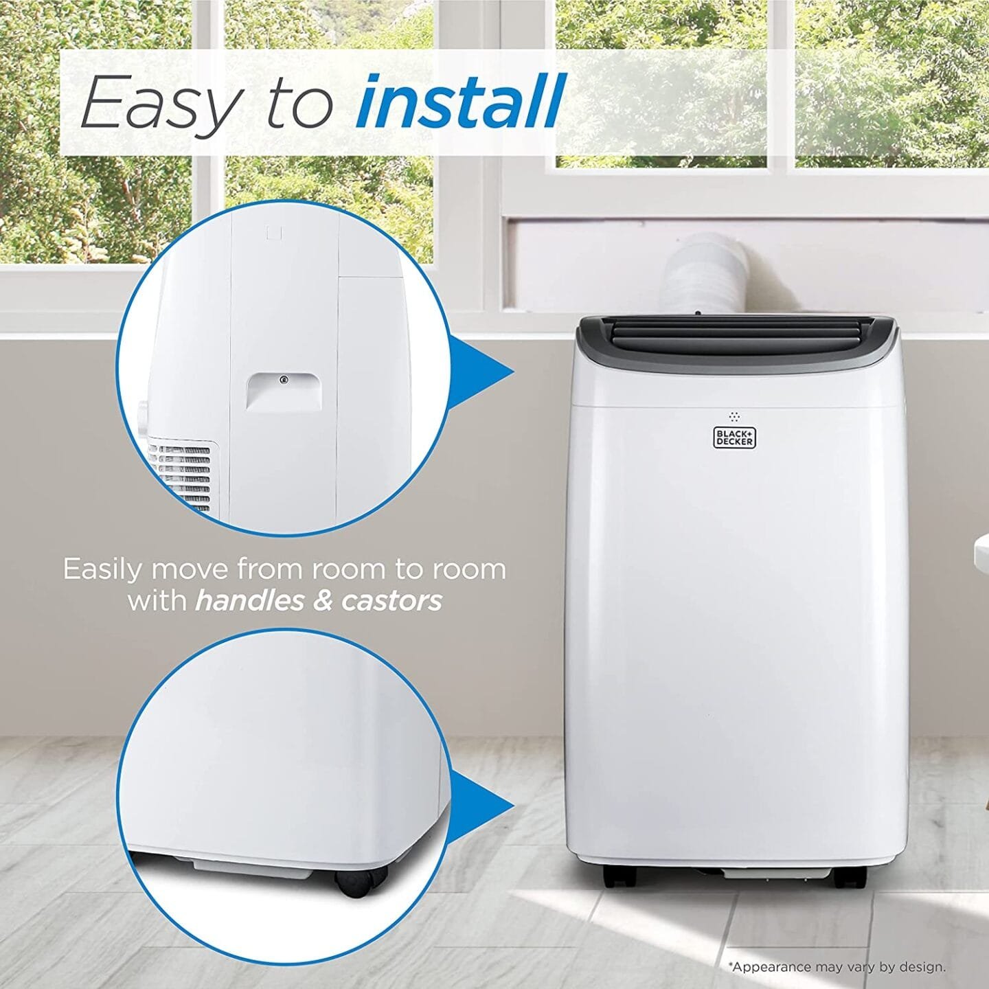 BLACK+DECKER 10,000 BTU Portable Air Conditioner up to 450 Sq. ft. with ...