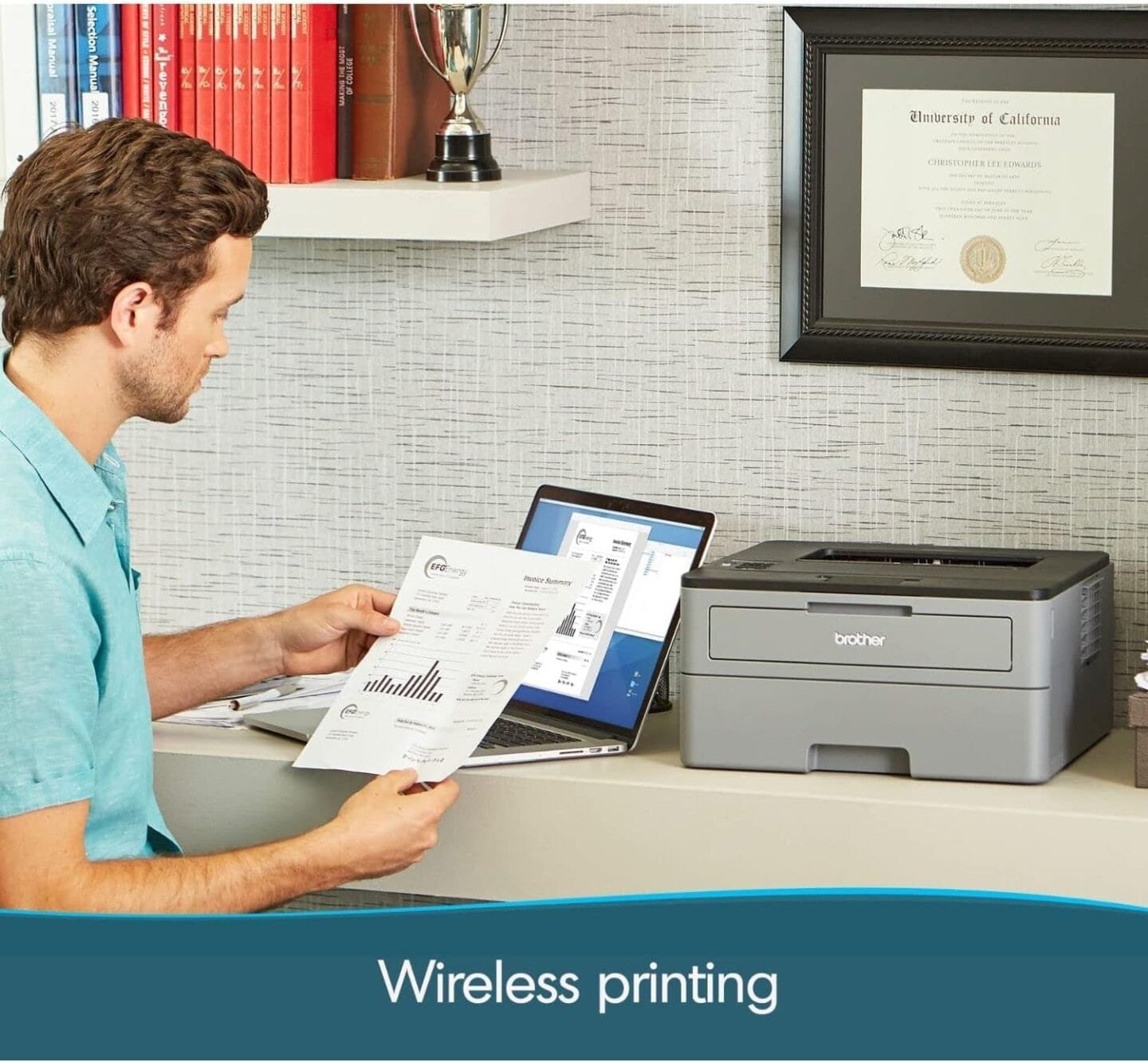 Brother Compact Monochrome Laser Printer, HL-L2350DW, Wireless Printing ...