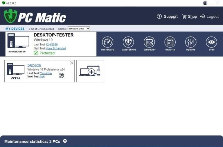 PC Matic Antivirus & Ransomware Protection | 5 Devices | 1 Year