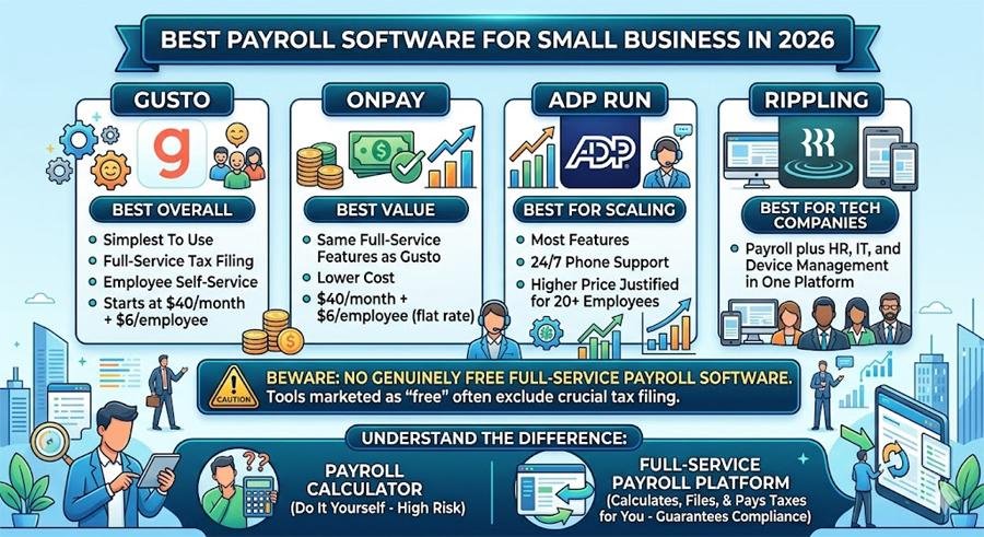 Best Payroll Software for Small Business in 2026 - Gusto, ADP, and ...